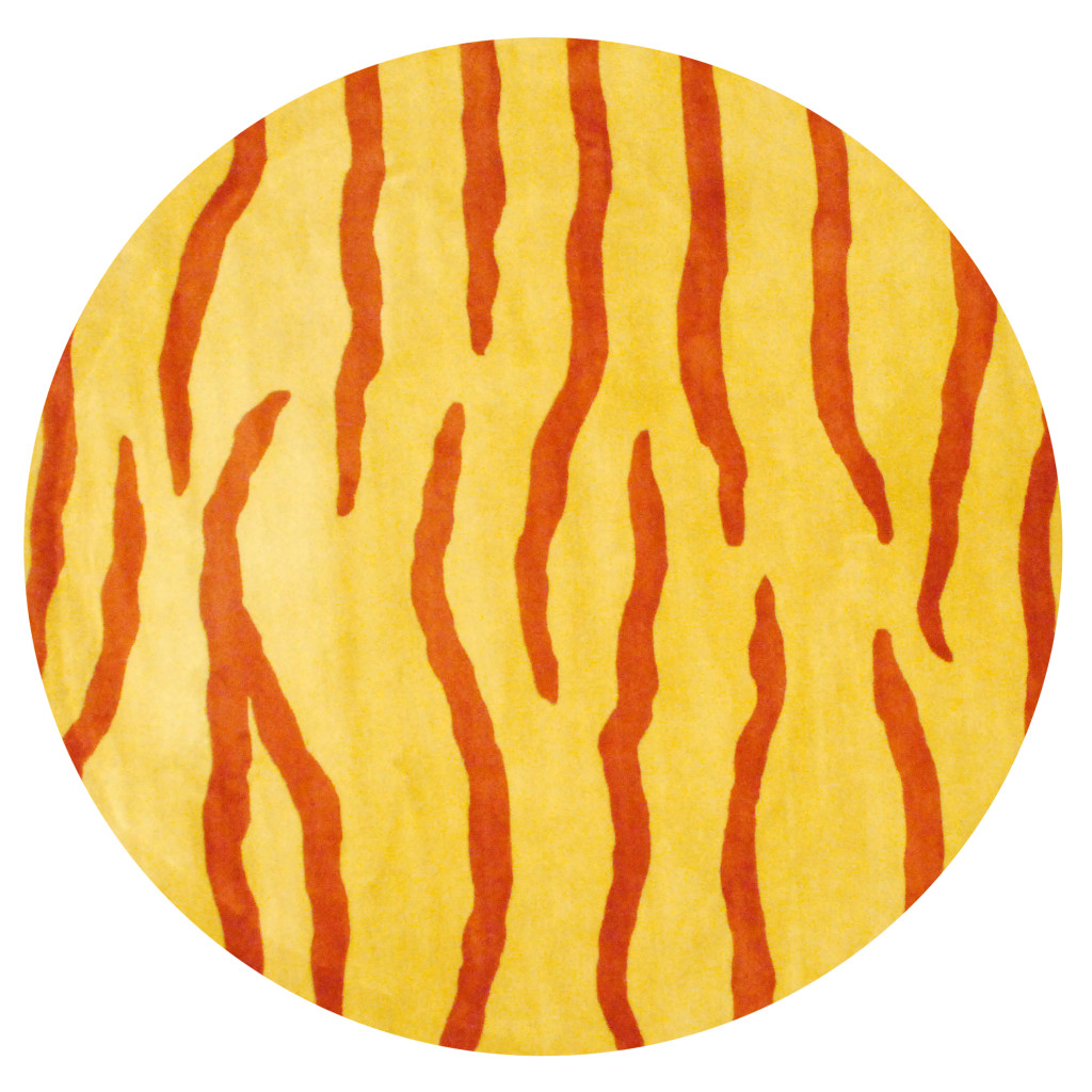 Indo Hand-tufted Zebra Stripe Wool Rug (8' Round) - Herat Oriental Rugs